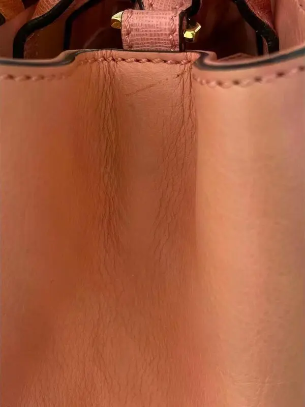 Fendi Petite Vitello Elite Flamingo Leather Tote Bag - Pink