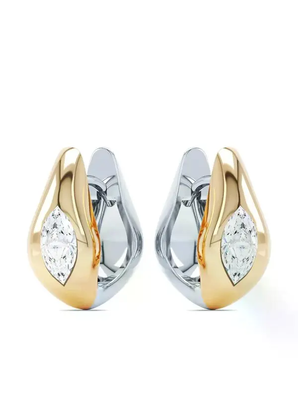 LOEV 14kt Recycled Diamond Huggie Hoop Earrings - Gold