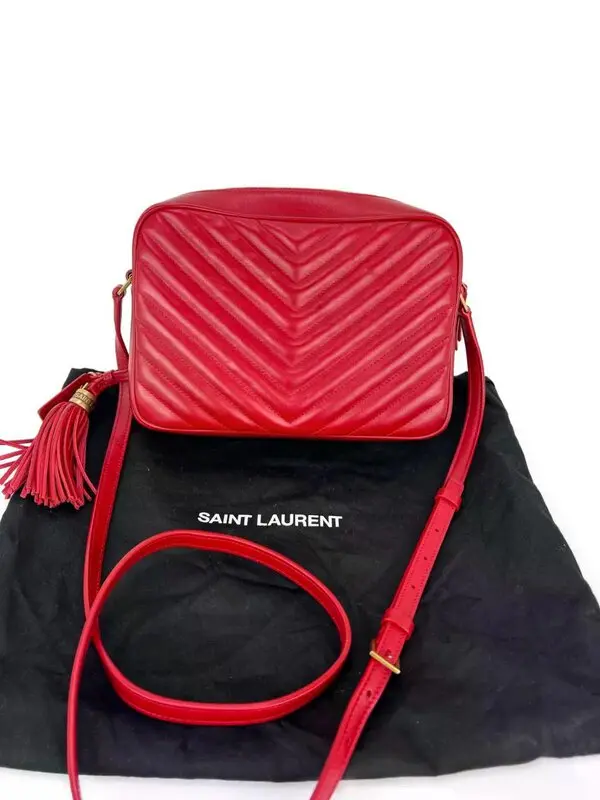 Saint Laurent Lou Camera Tassel-detail Cross-body Bag - Red