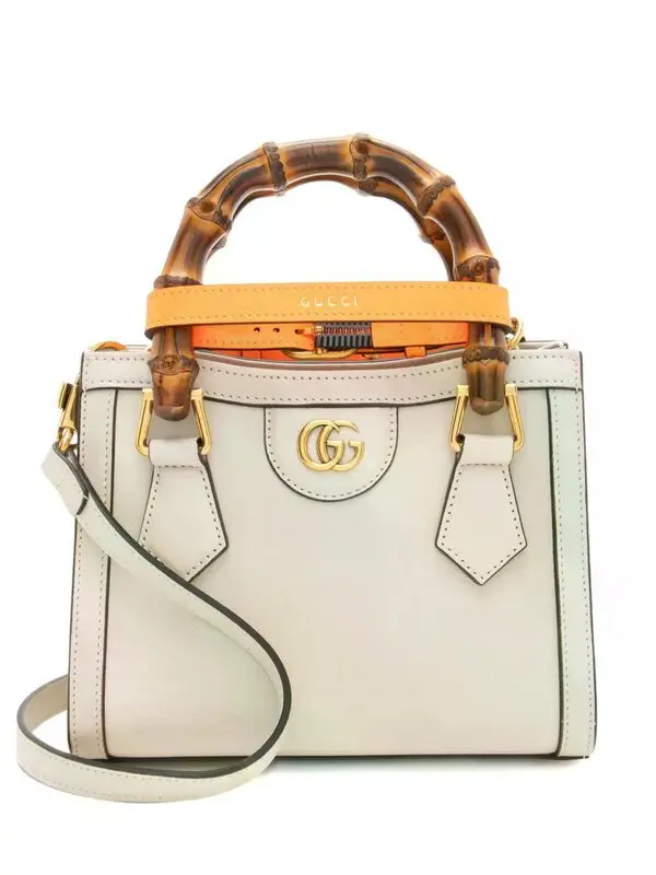 Gucci Bamboo Handle Cuir Diana Mini Tote - White