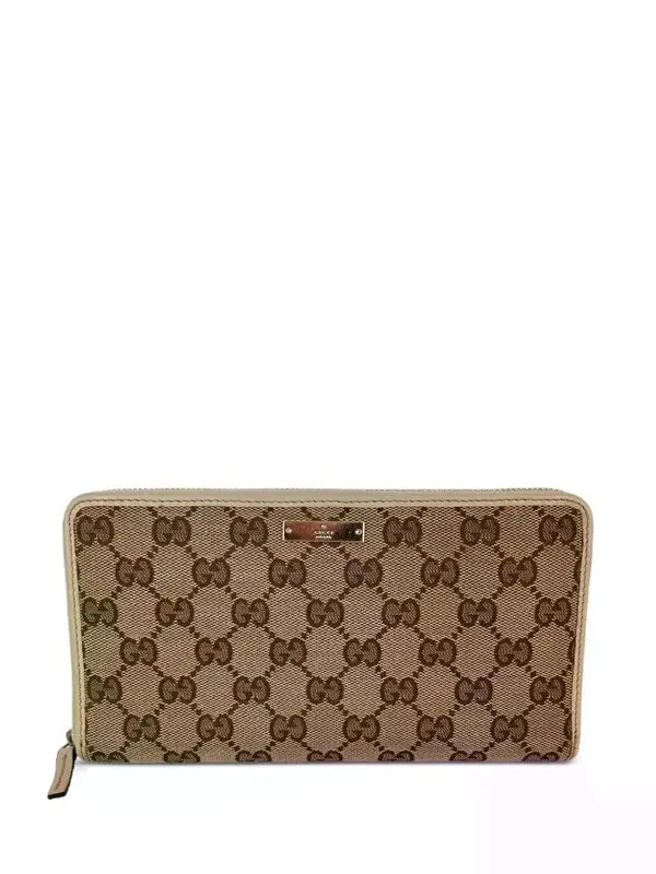 Gucci Gg Logo Canvas Wallet - Neutrals