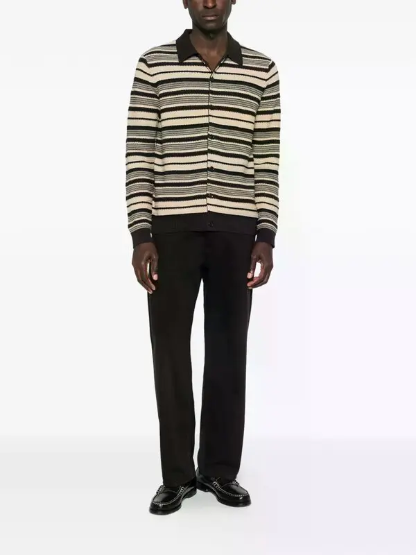 Nn07 Nolan Ls Polo Striped Cardigan