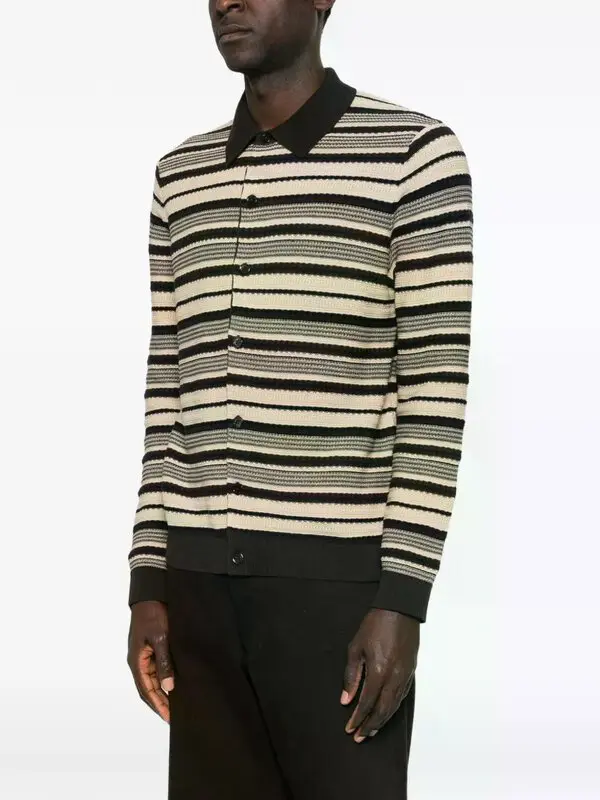 Nn07 Nolan Ls Polo Striped Cardigan