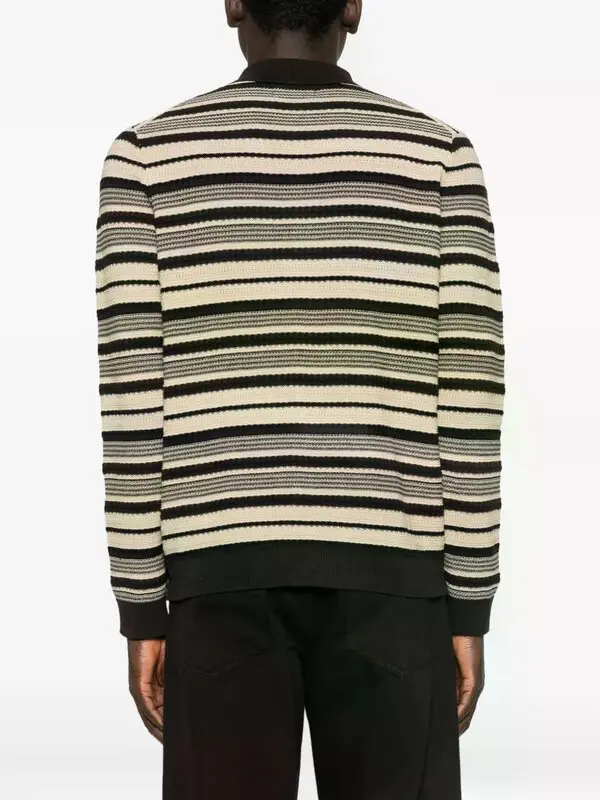 Nn07 Nolan Ls Polo Striped Cardigan