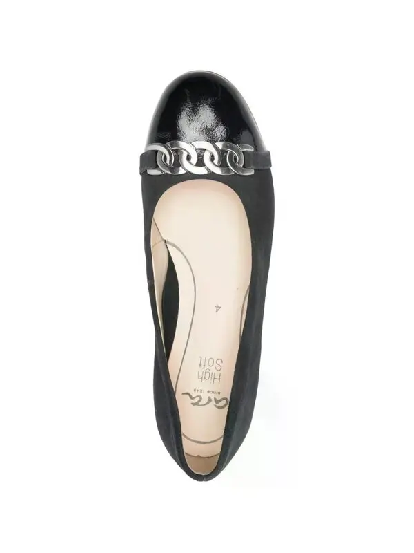 ARA Chain-detail Ballerina Flats - Black