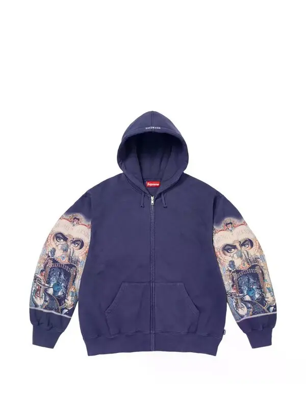 Supreme Graphic Print Zip-up Hoodie - Purple
