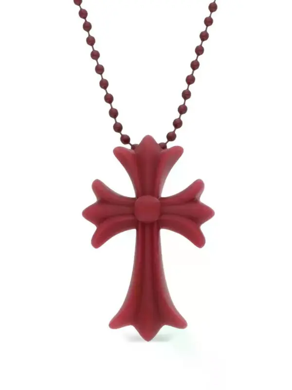 Chrome Hearts Cross Pendant Necklace - Red