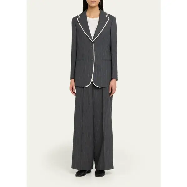 Officine Générale Giovanni Oversized Pinstripe Jacket