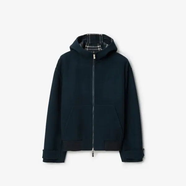 Burberry Reversible Wool Hooded Jacket - Pilot Blue