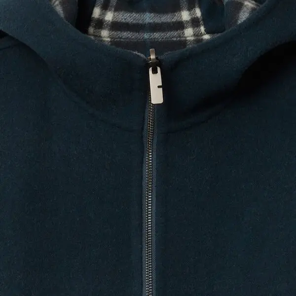 Burberry Reversible Wool Hooded Jacket - Pilot Blue