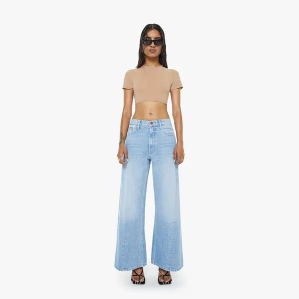 MOTHER The Lil Lemon Twist Sneak Munchies Jeans - Light Blue