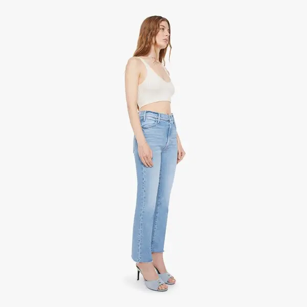 MOTHER The Hustler Ankle Fray Jeans - Light Blue