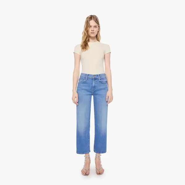 MOTHER Petites The Lil Mid Rise Rambler Zip Ankle Piece Jeans - Blue