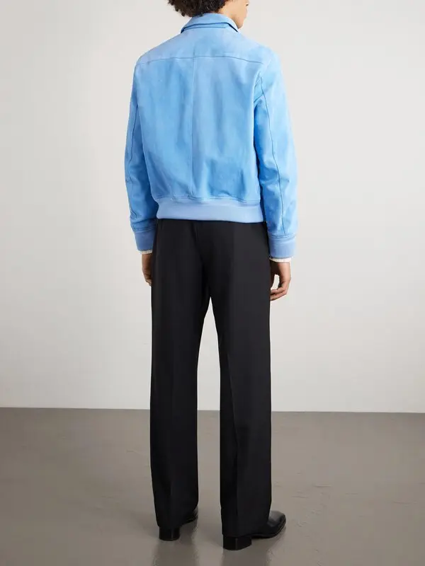 TOM FORD Suede Bomber Jacket - Blue