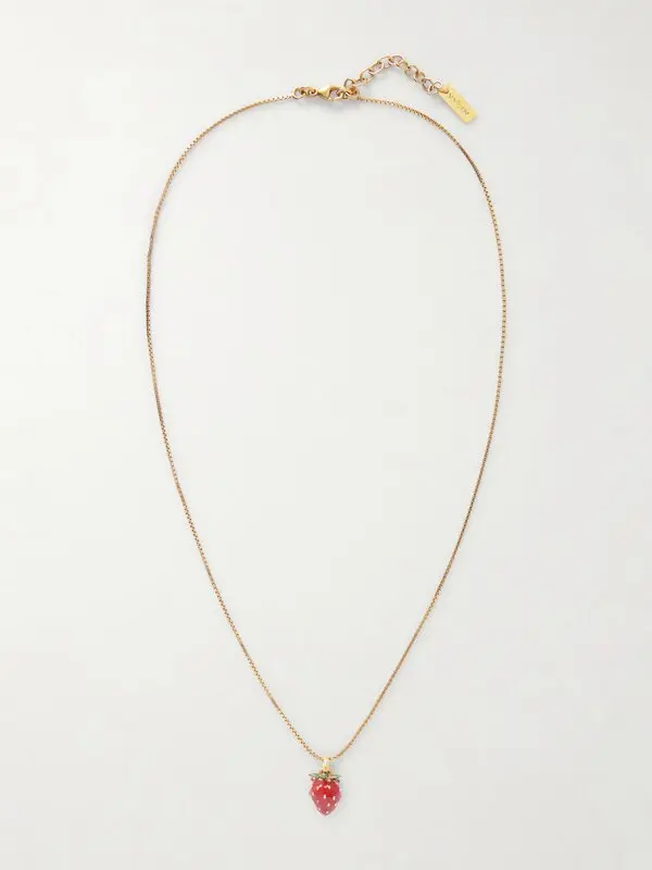 Saint Laurent Tone And Enamel Necklace - Gold