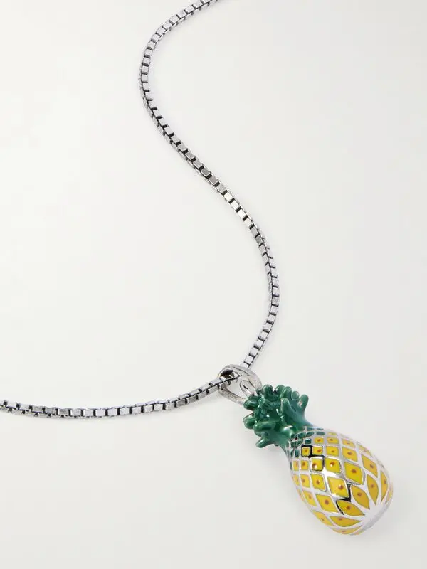 Saint Laurent Pineapple Enamel Necklace