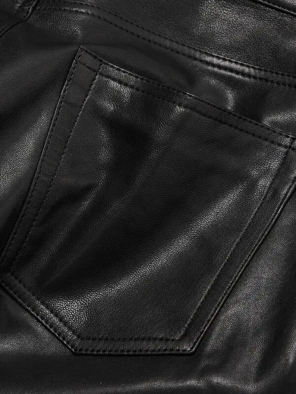 Nour Hammour Milo Paneled Wide-leg Leather Pants