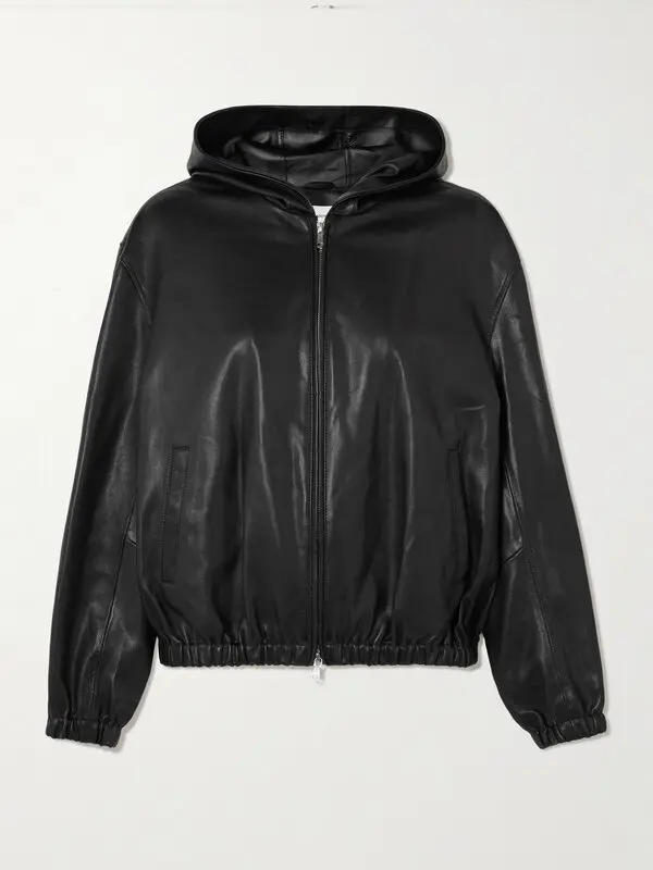Nour Hammour Leo Hooded Leather Jacket
