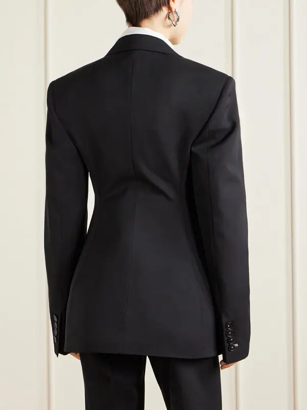 Stella McCartney Double-breasted Wool Blazer With Twill Trim