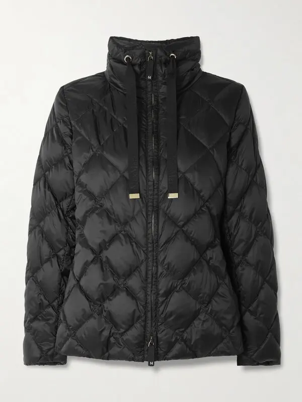 Max Mara Cube Belted Padded Quilted Shell Down Jacket - Black