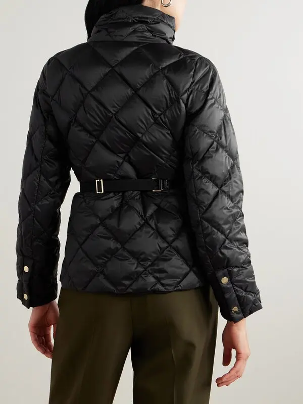 Max Mara Cube Belted Padded Quilted Shell Down Jacket - Black