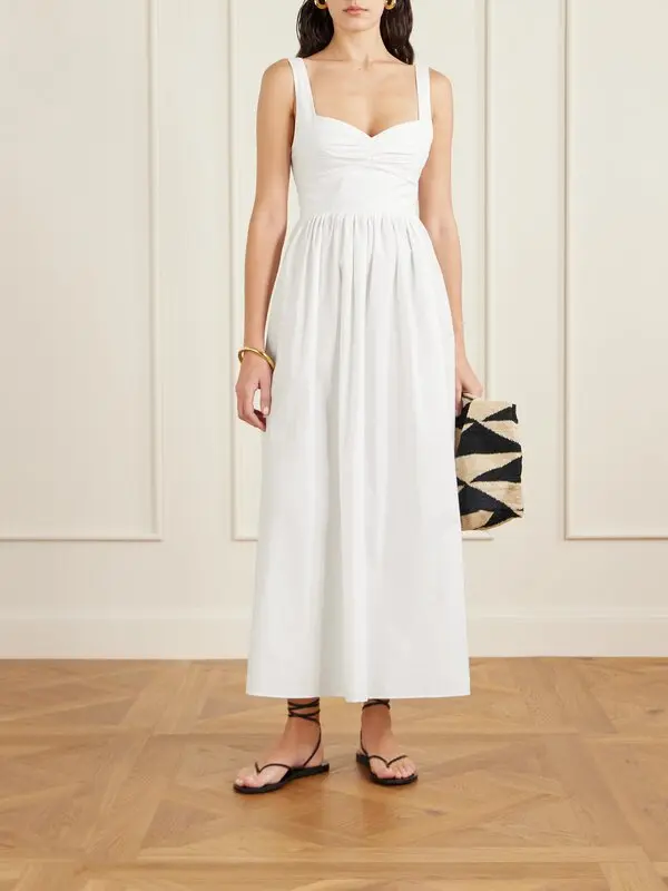 white christmas dresses MATTEAU | The Knit and Cotton Dress | Ecru main image 1