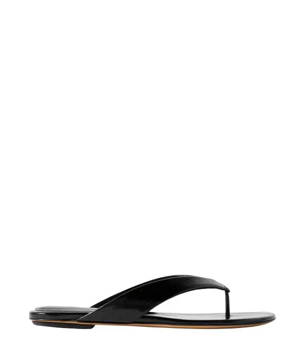 Le Monde Beryl Eel-effect Leather Sandals - Black