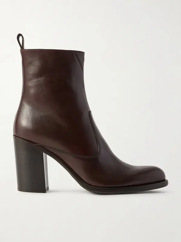 Chloé Phoenix Leather Ankle Boots - Brown