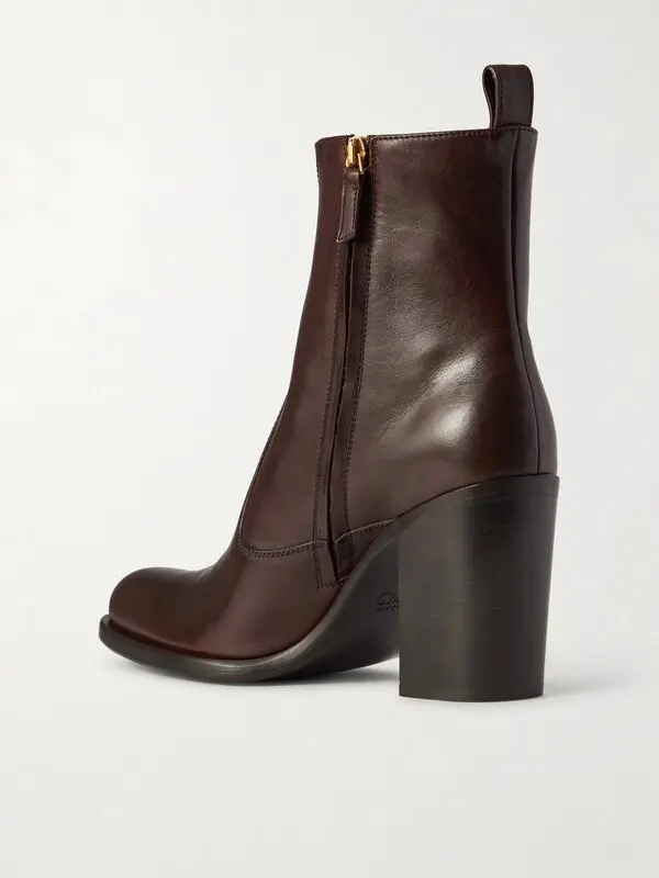 Chloé Phoenix Leather Ankle Boots - Brown