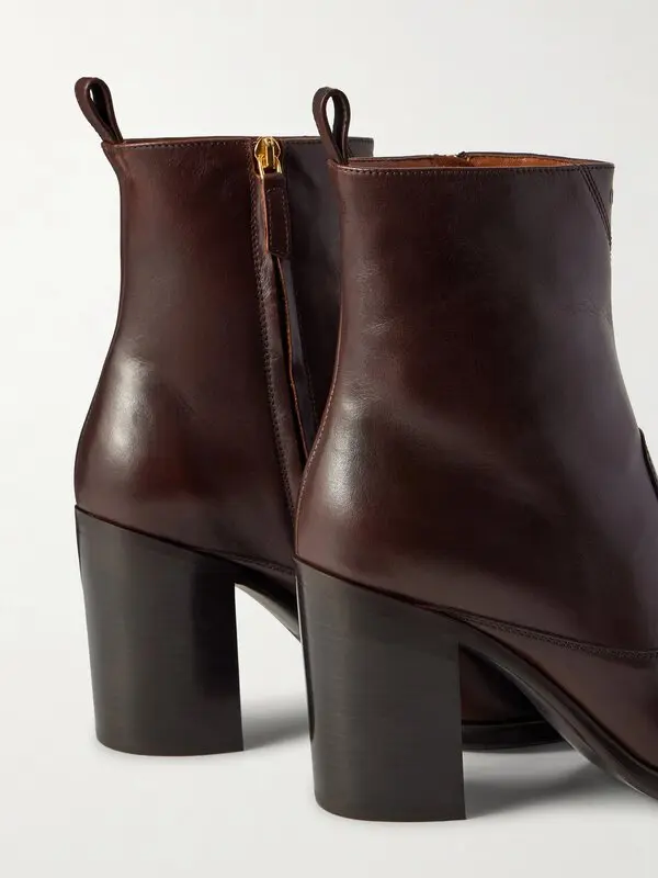 Chloé Phoenix Leather Ankle Boots - Brown