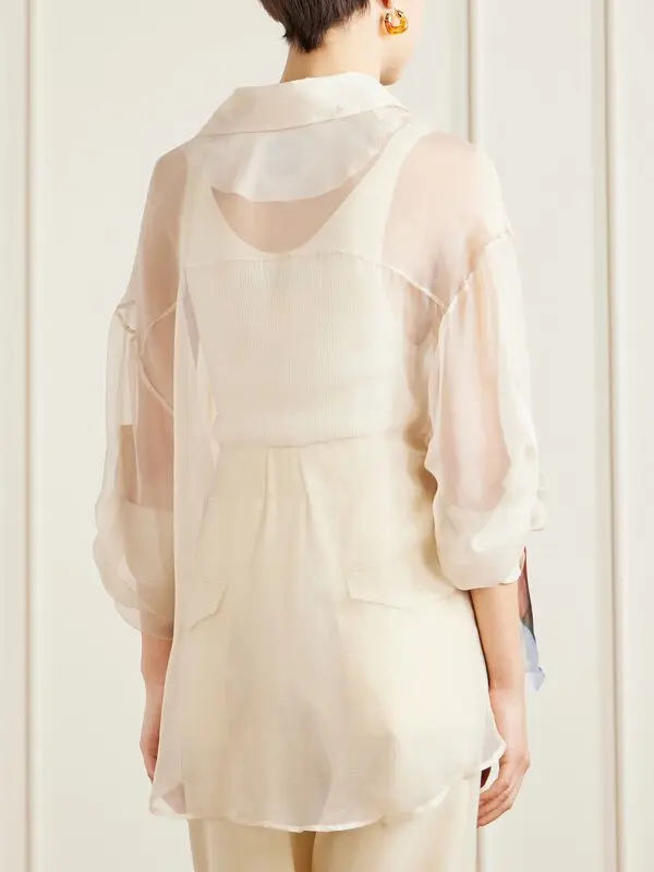 DONDE ESTEBAN Salpicon Printed Silk-chiffon Shirt