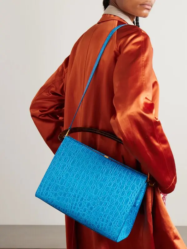 Dries Van Noten Croc-effect Leather Shoulder Bag