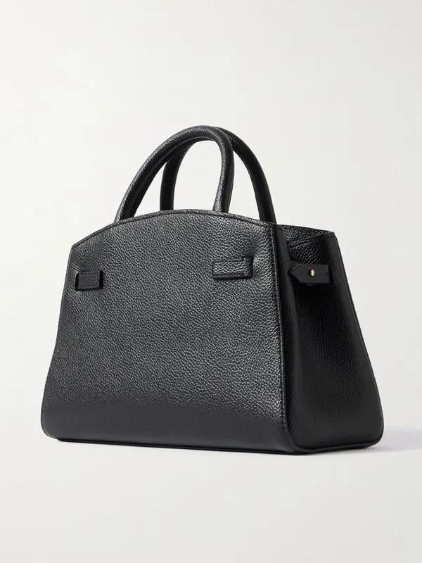 DEMELLIER The Hudson Small Textured-leather Tote - Black