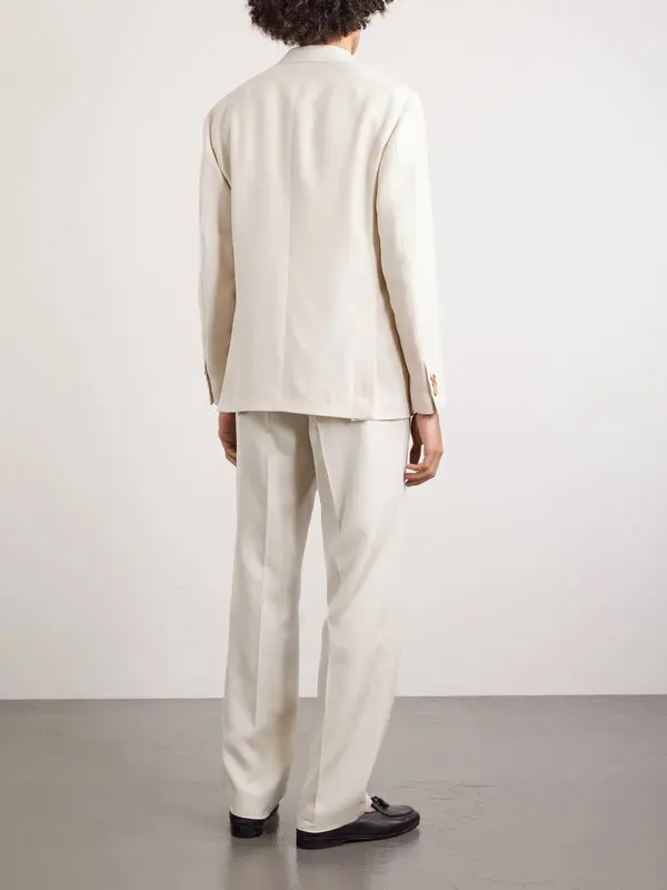 LARDINI Roma Embellished Herringbone Suit Jacket - Neutrals