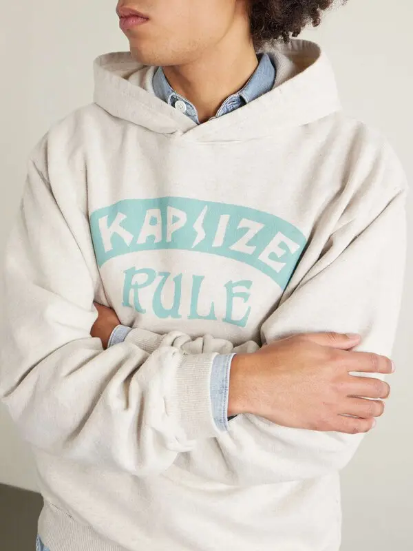 Kapital Printed Wool-blend Jersey Hoodie - Ecru