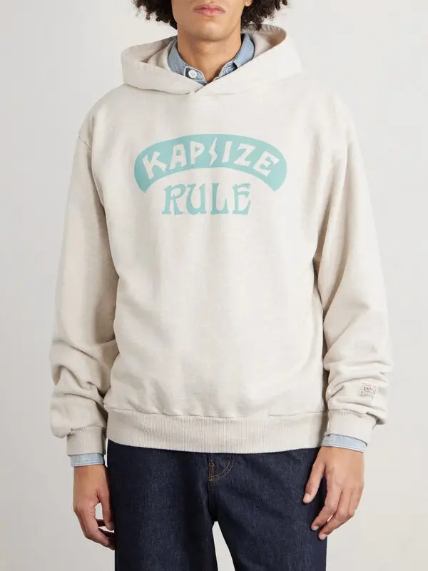 Kapital Printed Wool-blend Jersey Hoodie