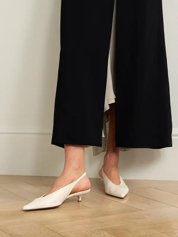 AeydĒ Camila Leather Slingback Pumps - Neutrals