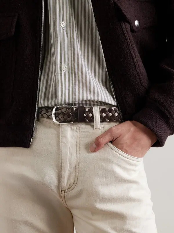 Anderson's 3cm Woven Leather Belt