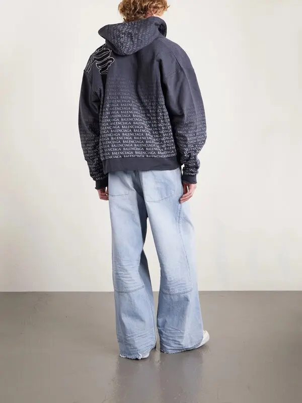 Balenciaga Wide-leg Distressed Jeans