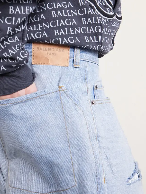 Balenciaga Wide-leg Distressed Jeans