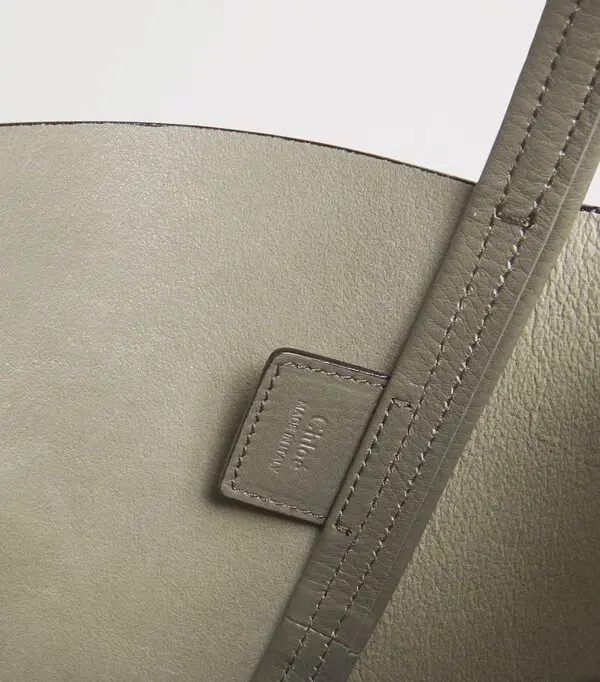 Chloé Medium Leather Spin Tote Bag - Green