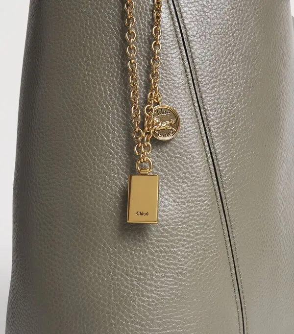 Chloé Medium Leather Spin Tote Bag - Green