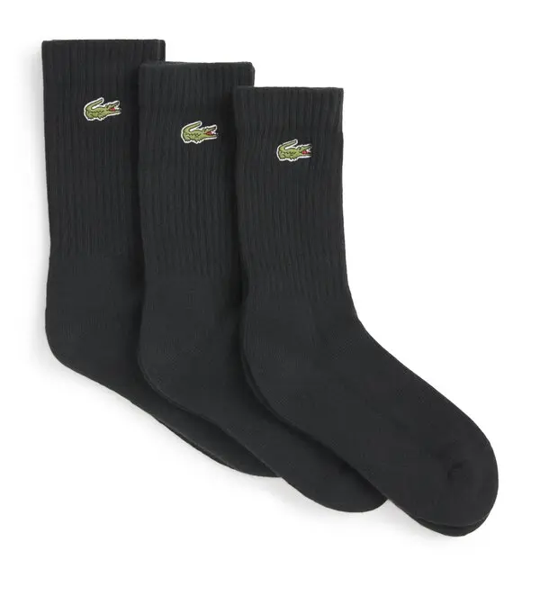Lacoste Cotton-blend Logo Socks - Black