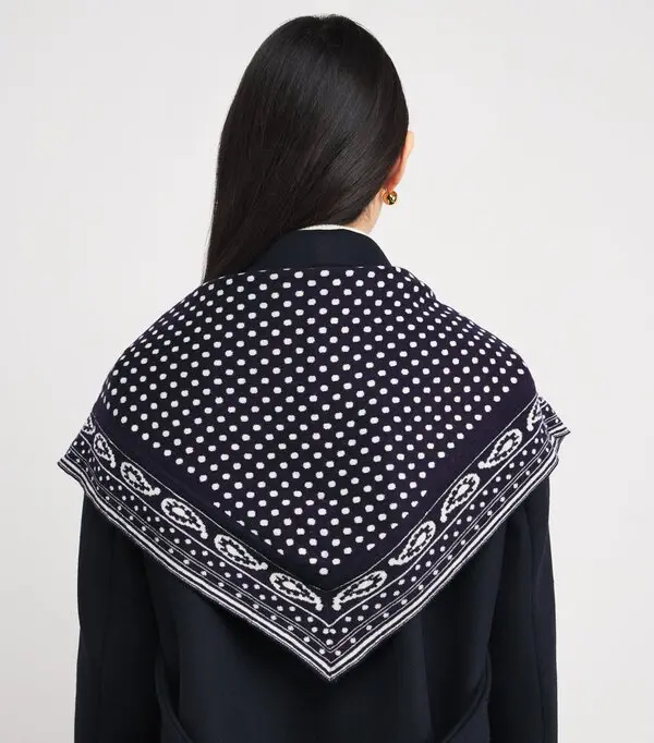 Maje Wool-cashmere Reversible Paisley Scarf