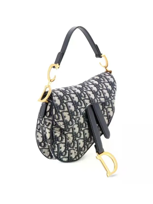 Dior Saddle Handbag Oblique Canvas Mini - Blue