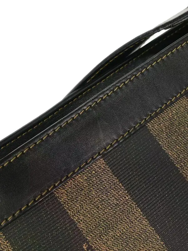 Fendi 2007 Pequin Striped-pattern Shoulder Bag - Black