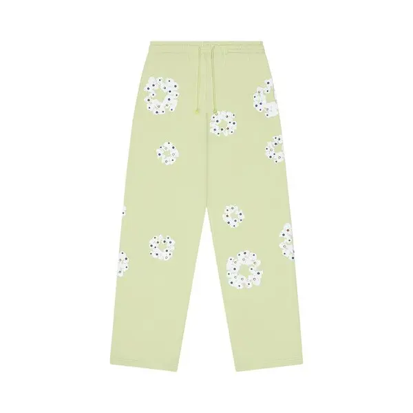 DENIM TEARS Rhinestone Cotton Wreath Sweatpants - Green