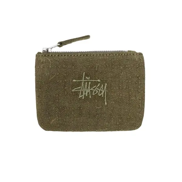 StÜssy Needle Punch Coin Pouch 'olive - Green