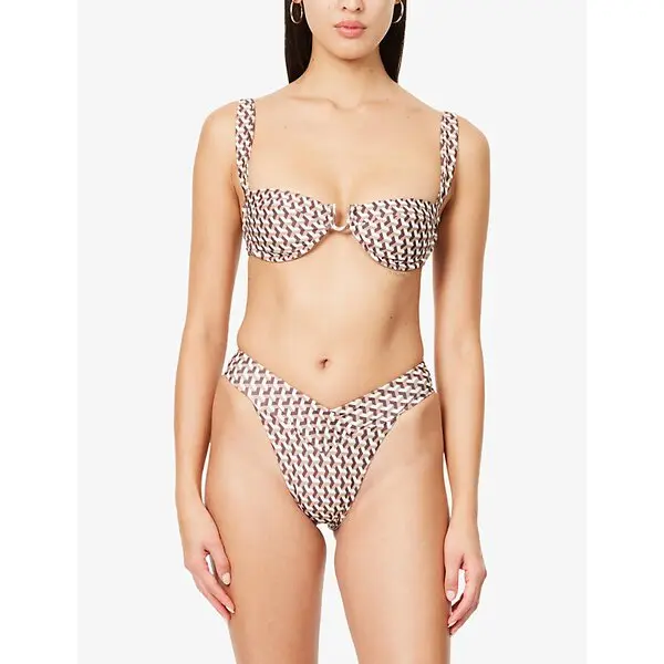 Monday Swimwear Cala Roja Geometric-print Underwired Bikini Top