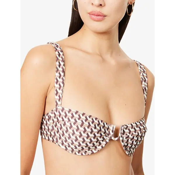 Monday Swimwear Cala Roja Geometric-print Underwired Bikini Top